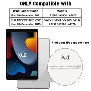 Rantice iPad 9th Generation Case, iPad 8th Generation Case, iPad 7th Generation Case, Hybrid Shockproof Rugged Drop Protective Case with Kickstand for iPad 10.2'' (Black)