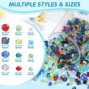 cridoz 1710 Pieces Crystal Glass Beads for Jewelry Making and Crafts, Colorful Beads for Bracelets, DIY Crafts and Home Ornaments