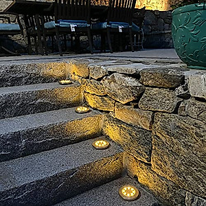 Yakalla Solar Outdoor Lights 12 Packs, Garden Solar Lights Outdoor Waterproof Solar Pathway Lights Bright In-Ground Lights Outdoor Lighting Decor, Garden Decorations.Warm White