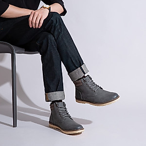 Vostey Men's Hiking Boots Waterproof Casual Chukka Boots for Men(BMY670B Grey 9)