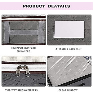 Fixwal Under Bed Storage Bins 3 Pack 75L Underbed Storage Containers Large Capacity Clothes Storage Bags with Clear Windows Lids Bedroom Foldable Storage Organizer for Comforters Blankets Bedding