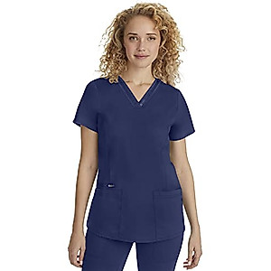 Healing Hands Scrubs Top 3 Pocket V-Neck 2278 Jasmin Womens Scrub Top Purple Label Scrubs for Women Navy M