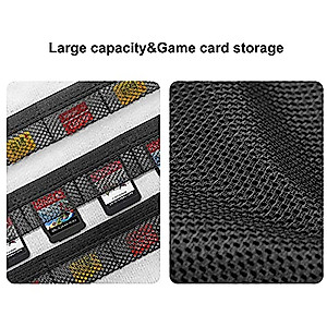 Azicok Carry Case for Nintendo Switch, Hard Shell with 24 Game Cartridges, Switch Consoles, Pro Controller & Accessories Protective Carrying Case for Travel, Black