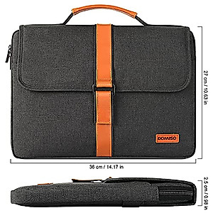 DOMISO 12.5-13 Inch Laptop Sleeve Case Handbag with Velcro Compatible with MacBook Pro 14 inch 2021 2022 M1 Pro / 13.5" Surface Book/Lenovo/HP,Dark Grey