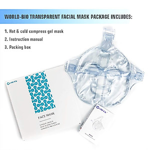Face Mask Gel Pack Reusable Hot cold Therapy for Swollen Face, Pores and Puffiness Eyes, Full Face Freezer Ice Mask Pain Relief for Migraines, Injuries, Inflammation, Sinus headaches, Stress Relief