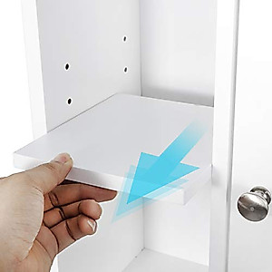 JungleA Over The Toilet Storage Wooden Cabinet Space Saver Bathroom Organizer for Home Bathroom Linens Toiletry White