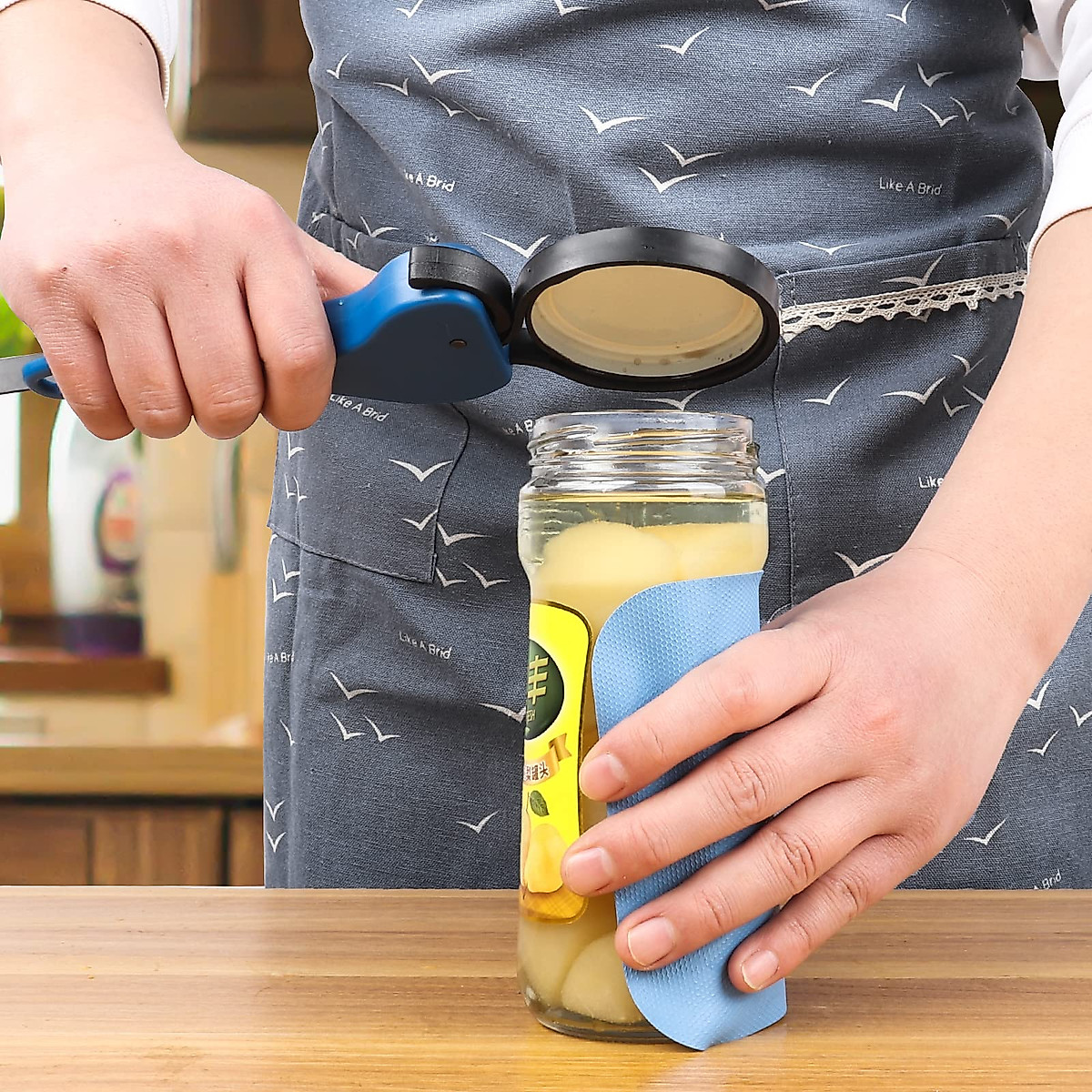 LGAQCOX 2 Pcs Jar Opener, jar opener for Weak Hands with Retractable Adjustment Design, Jar Lid Opener Tool for Weak Hands, Low Strength and Seniors with Arthritis