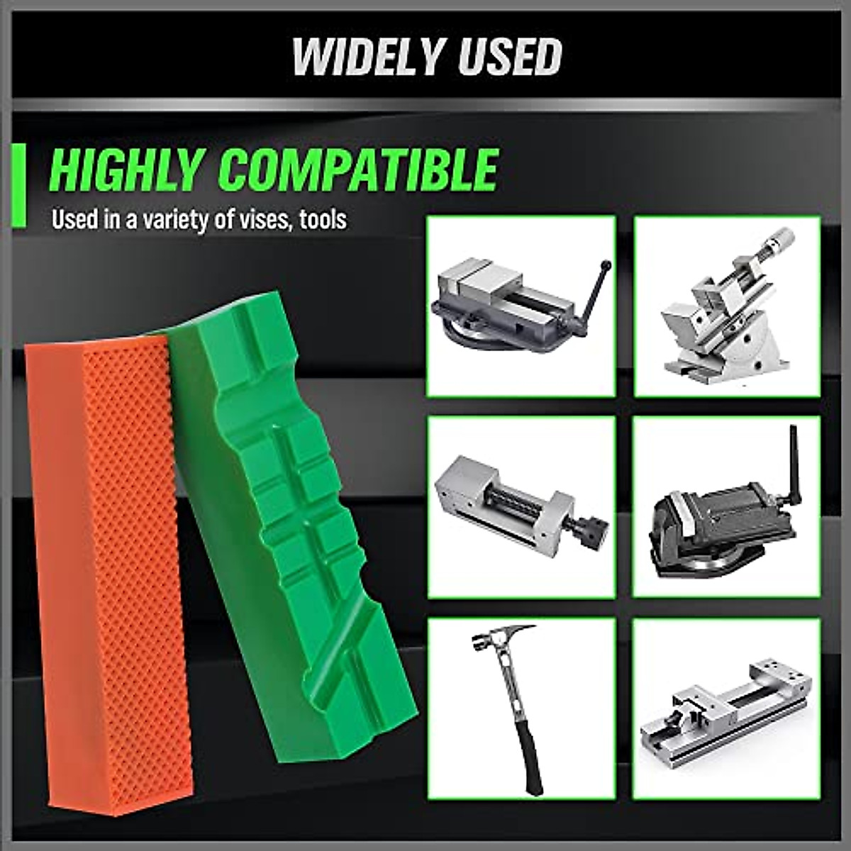 SWANLAKE 4.5 Inch Vise Jaw Pads Covers Protectors 1 Multi-Grooved & 1 Standard Set