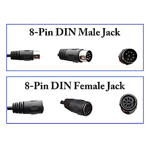 LOKEKE 8 Pin DIN MIDI Splitter Cable, 8 Pin DIN DIMI Male to 2 Din 8 Pin Female Y Cable Cord Wire Audio Socket Compatible with Bang Olufsen PowerLink MK2(8Pin to 8Pin)