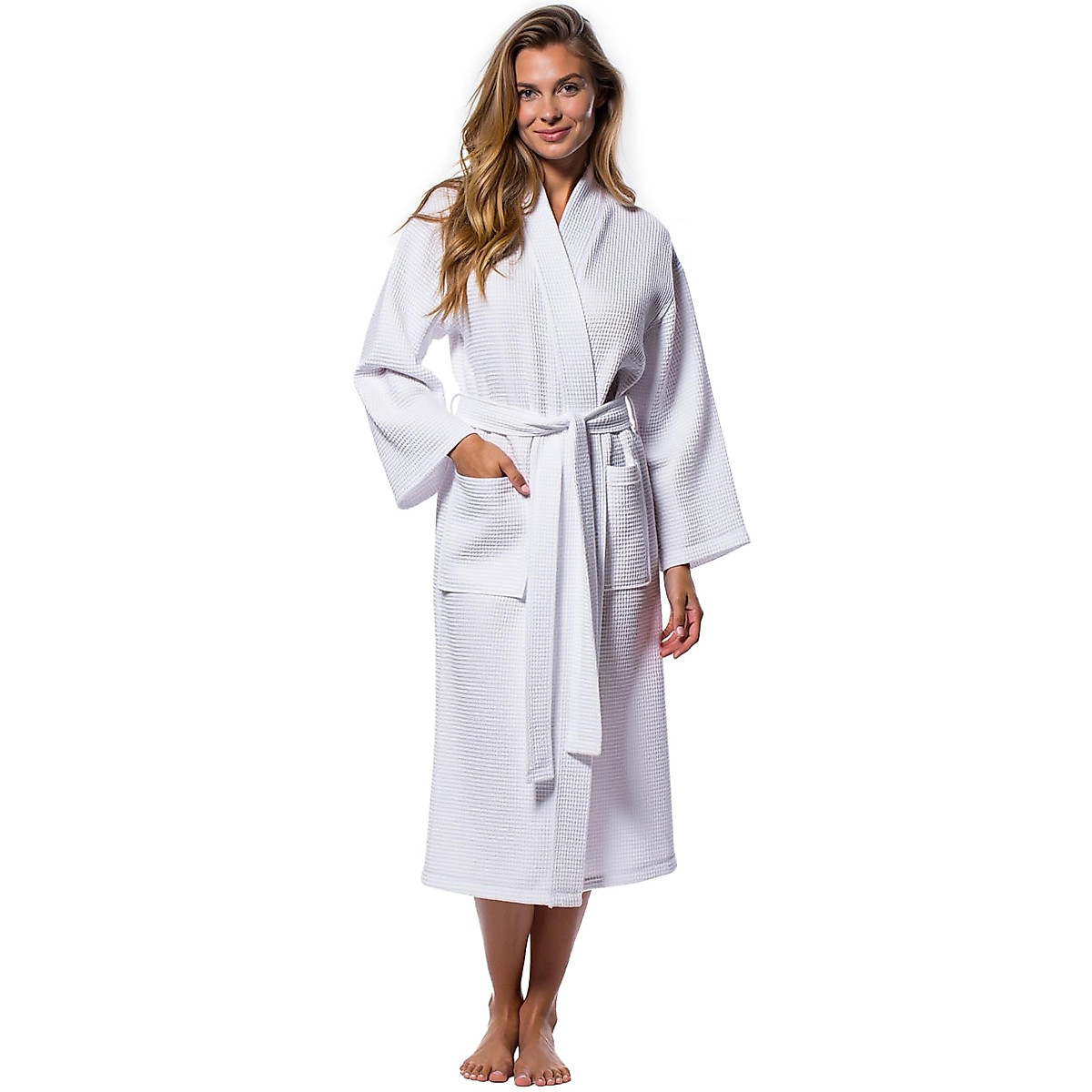 Turquaz Lightweight Full-Length Robes For Women Waffle Kimono Bathrobe - Soft, Fast-Drying, Long-Lasting Cotton Blend Unisex