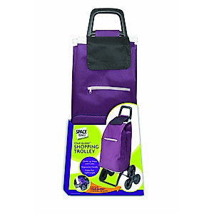 Space Bag Sc-1004 Premiun Folding Shopping Trolley, Each, Plum