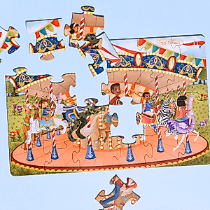 Upbounders- Joyful Carousel - 24 Piece Beginner Puzzles Toddler Kids Age 3-5, Preschool Puzzle with African American-Diverse Children at Play