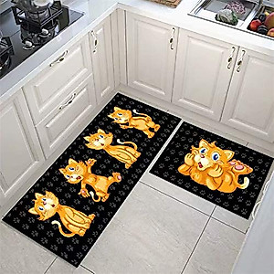 OPLJ Modern Minimalist Kitchen Carpet Floor mats Home Bedroom Living Room Entrance Non-Slip Washable Door mat Carpet A8 50x80cm+50x160cm