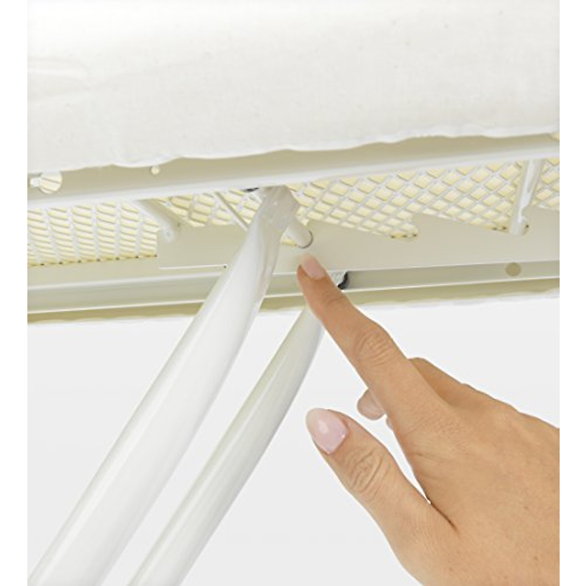 Brabantia Size C Ironing Board (49x18 in) 7 Height Options, Solid Steam Unit Rest Holder (Ice Water) Non-Slip Feet, Anti-Collapse Child Locks