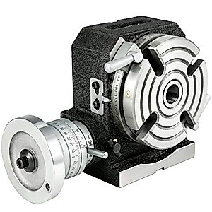 BestEquip Rotary Table 4inch(100mm) Horizontal Vertical Milling Table 2/5inch(10mm) 4-Slot Milling Rotary Table MT-2 Rotary Table for Milling with Indexing Plate Set for Precision Milling Drilling