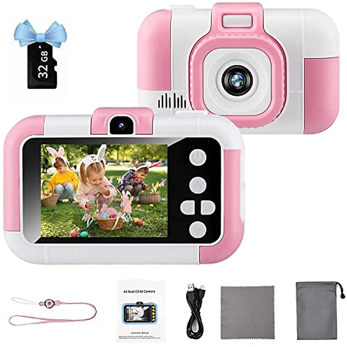 Kids Camera,2.4 Inch 1080p Dual Lens Digital Camera for Kids Birthday Gifts for Boys