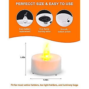JOSU LED Tea Lights Candles [24 Pack] Flameless Candles, Realistic Battery Operated Candles, Flickering Bright Tealights with Warm Yellow Light for Party, Wedding, Valentine's Day