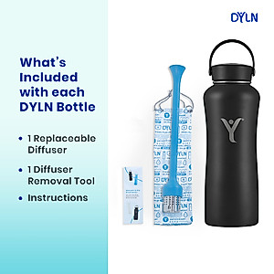 DYLN 40 oz Alkaline Water Bottle | Creates Premium Water up to 9+ pH | Keeps Cold for 24 Hours | Vacuum Insulated 316 Stainless Steel | Wide Mouth Cap | Galaxy Blue, 40 oz (1.2 L)