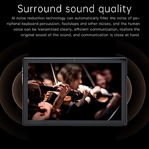 2 in 1 Tablet 10.1 inch, 8 Core CPU 8+256G RAM 5G WiFi Tablet Computer with Keyboard, Dual SIM Dual Standby, Front 8MP, Rear 16MP Camera (US Plug)