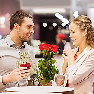 KUUQA 25 Pcs Heart Love Shaped Drawstring Gift Bags for Valentine's Day Party Favors, Valentine's Day Cotton Favor Pouches for Goodies, Sachets, and Jewelry, 5 Designs