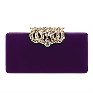 Women Evening Bag with Flower Closure Rhinestone Crystal Clutch Purse for Wedding Party Evening
