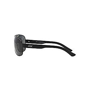 A|X ARMANI EXCHANGE Men's AX2012S Rectangular Sunglasses, Matte Black/Grey, 62 mm
