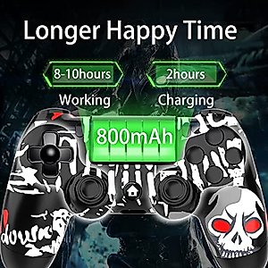 YUYIU 【Upgraded Wireless Controller for Ps4 Remote Plays-tation 4/Slim/Pro/PC, Gaming Controllers with Dual Vibration Shock Speaker, Camo Red with Headphone Jack Touch Pad Six Axis Motion Control