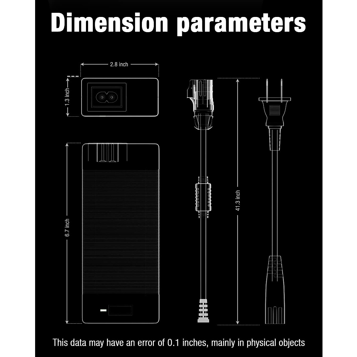 Battery Charger Compatible with Segway Dirt eBike X260 / Sur-Ron X LightBee, STIO 67.2V 2A Charger for 60V Dirt eBike 3 Prong Connector Power Supply Power Adapter