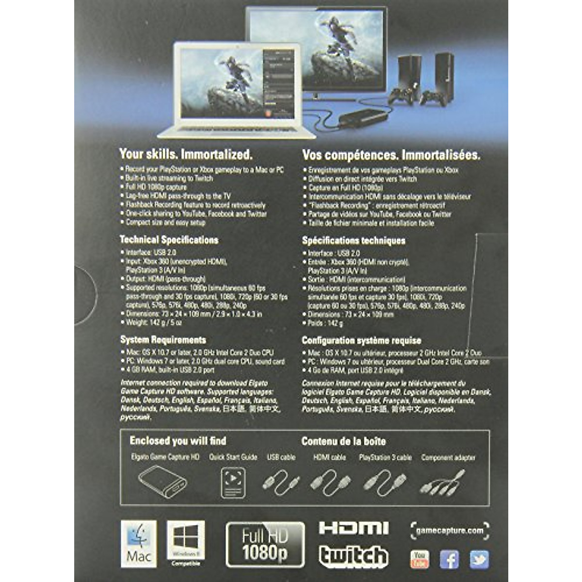 Elgato Game Capture HD - Xbox and PlayStation High Definition Game Recorder for Mac and PC, Full HD 1080p