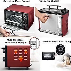 Compact Electric Oven, Household Baking Oven, Mini Oven with Electric Grill, 30 Minutes Rotation Timing,12 Liter Capacity (Color : A)
