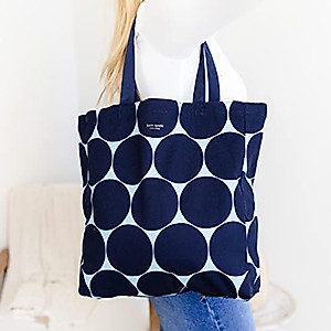 Kate Spade New York Canvas Book Tote, Large Shoulder Bag, Cute Tote for Beach or School (Joy Dot)