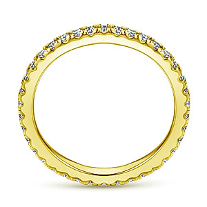 Dsnyu S925 Sterling Silver Rings, White Cubic Zirconia Eternitny All-Around Band Women'S Wedding Band, Size 4