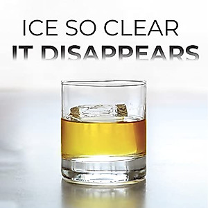 True Cubes Clear Ice Cube Maker, Clear Ice Mold - 4 Large Clear Ice Cubes for Cocktails, Drinks & Whiskey - BPA-Free Silicone Square Ice Cube Mold - Whiskey Gifts for Men