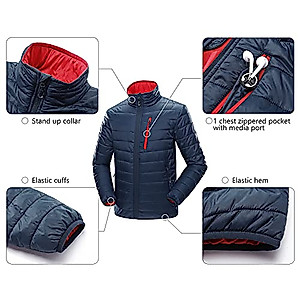 33,000ft Men's Lightweight Packable Insulated Puffer Winter Jacket, Water-Resistant Warm Quilted Down Alternative Puffy Coat