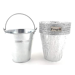 Firsgrill Grease Bucket & 12 pcs 6" High Liners Foil Tray Professional Replacement Wood Pellet Grills Pit Boss 67292, Oklahoma Joe's 9518545P06 Rec Treager Tec & Smoker.