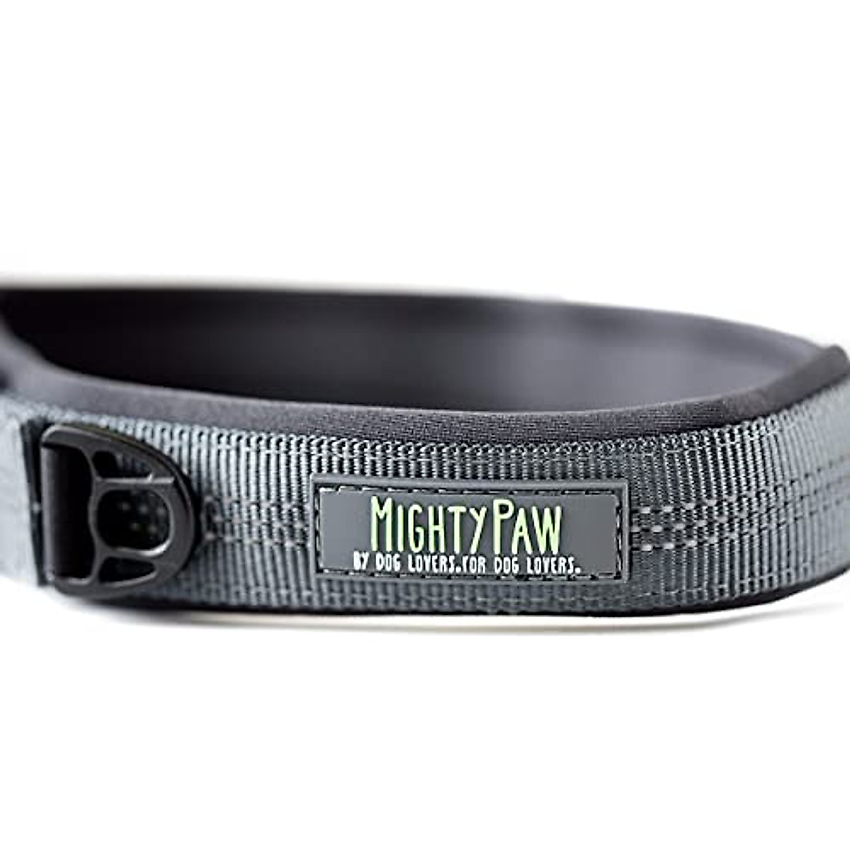 Mighty Paw Neoprene Padded Dog Collar, Reflective Running Dog Collar, Premium Quality Sports Collar, Extra Comfort for Active Dogs