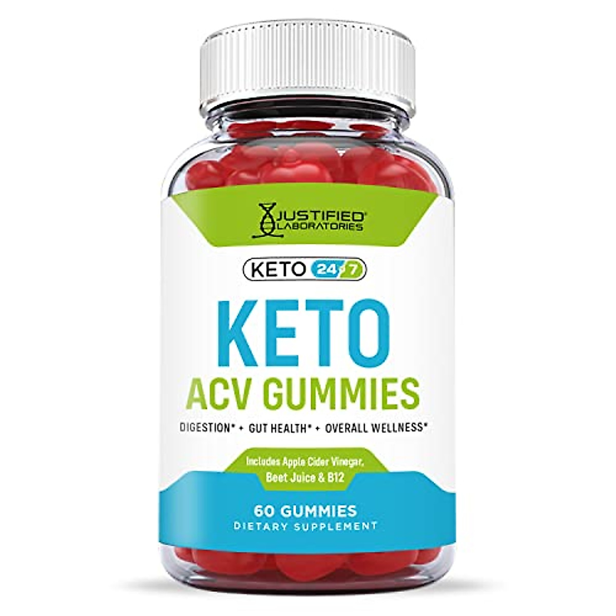 Keto 24/7 ACV Gummies 1000MG with Pomegranate Juice Beet Root B12 60 Gummys