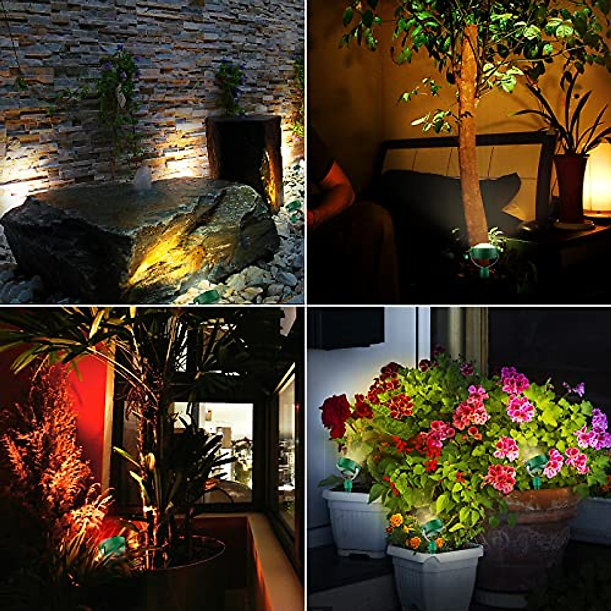 BIGMONAT Landscape Light USB Rechargeable, Color Changing Tree Spotlight Outdoor, RGB Garden Plant Lighting with Remote, Waterproof Ground Light for Patio Yard Pathway