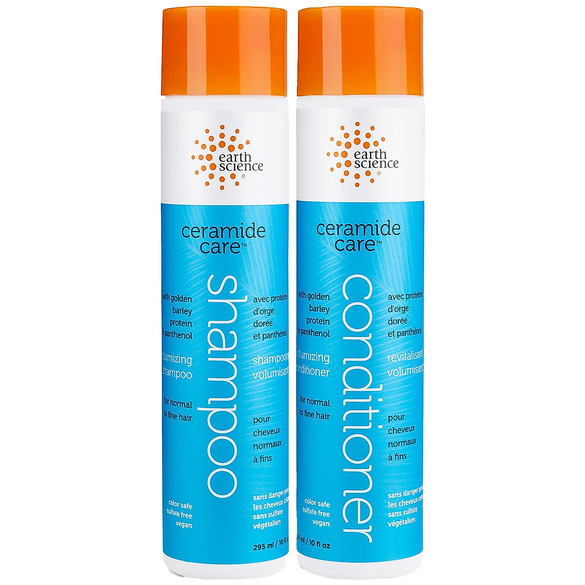 EARTH SCIENCE Ceramide Care Volumizing Shampoo & Conditioner Bundle (Cardamom Scent, 10 oz.)