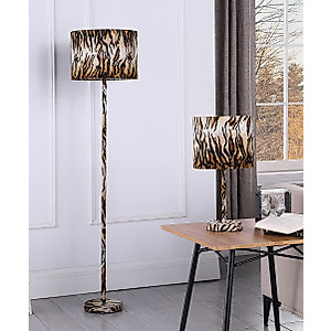 Ore International HBL2457 59" in Faux Suede Tiger Print Floor Lamp