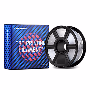 FLASHFORGE PETG 3D Printer Filament, 1.75mm (Clear/Natural Color), 1kg Spool (2.2lbs), Guaranteed Fresh, Dimensional Accuracy +/- 0.02mm, Tangle-Free, Fits Most FDM Printers [Risk-Free]