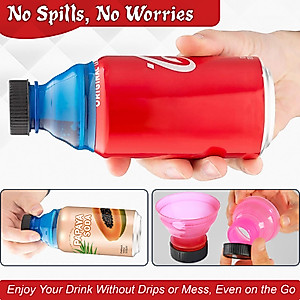 HOME-X Plastic Soda Can Cap, Reusable Soda Can Drink Lids, Colorful Covers for Soft Drinks, 2 ¼" Diameter x 2 ¼ “ H, Set of 6, Multi Colors