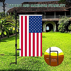 SZHLUX Garden Stand Premium Yard Pole Holder (35.4’’) Metal Powder-Coated Weather-Proof Paint with one Tiger Clip and Two Spring Stoppers Without Flag, Black