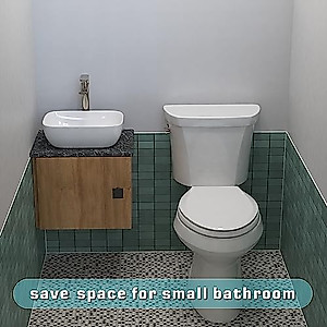 J-FAMILY 14.5'' x 10'' Bathroom Small Vessel Sink Above Counter White Porcelain Ceramic Sink Bowl Small Vanity Sink Lavatory Wash Hand Basin