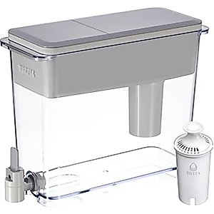 Brita XL Water Filter Dispenser for Tap and Drinking Water with 1 Standard Replacement Filter, Lasts 2 Months, 27 Cup Capacity, BPA Free, Grey