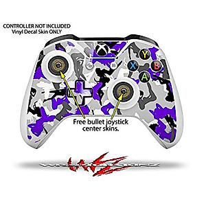 WraptorSkinz Decal Vinyl Skin Wrap Compatible with Xbox One S Console and Controllers - Sexy Girl Silhouette Camo Purple
