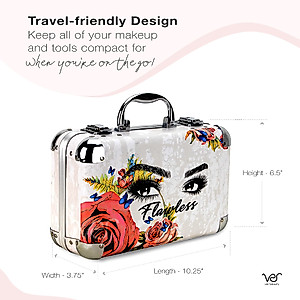 Ver Beauty Makeup Box with Makeup Included – Makeup Train Case with Travel Makeup Mirror – Professional Makeup Case Organizer with 2 trays – Perfect Cosmetic Organizer and Makeup Gift Set for Women