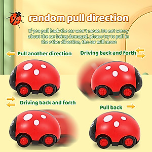 4 Pack Animals Pull Back Cars Toys Set for Kids, Insect Shape Friction Powered Push and Go Back and Forth Vehicle, Bulk Toys Party Favors, Goodie Bag Stuffers, Pinata Fillers for Boys Girls Toddlers