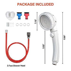 Camplux Hand Held Showerhead with ON/Off Switch, Portable Spray Shower Head, High Pressure Shower Heads with Garden Hose Quick Connector and Mounting Kits
