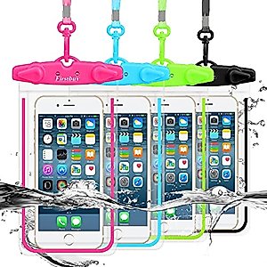 Universal Waterproof Phone Pouch, 4 Pack Waterproof Phone Case Dry Bag with Neck Strap Luminous Ornament for Water Games Protect iPhone 14 13 12 11 SE Pro Max Plus Galaxy S22 S21 Google Note up to 8"